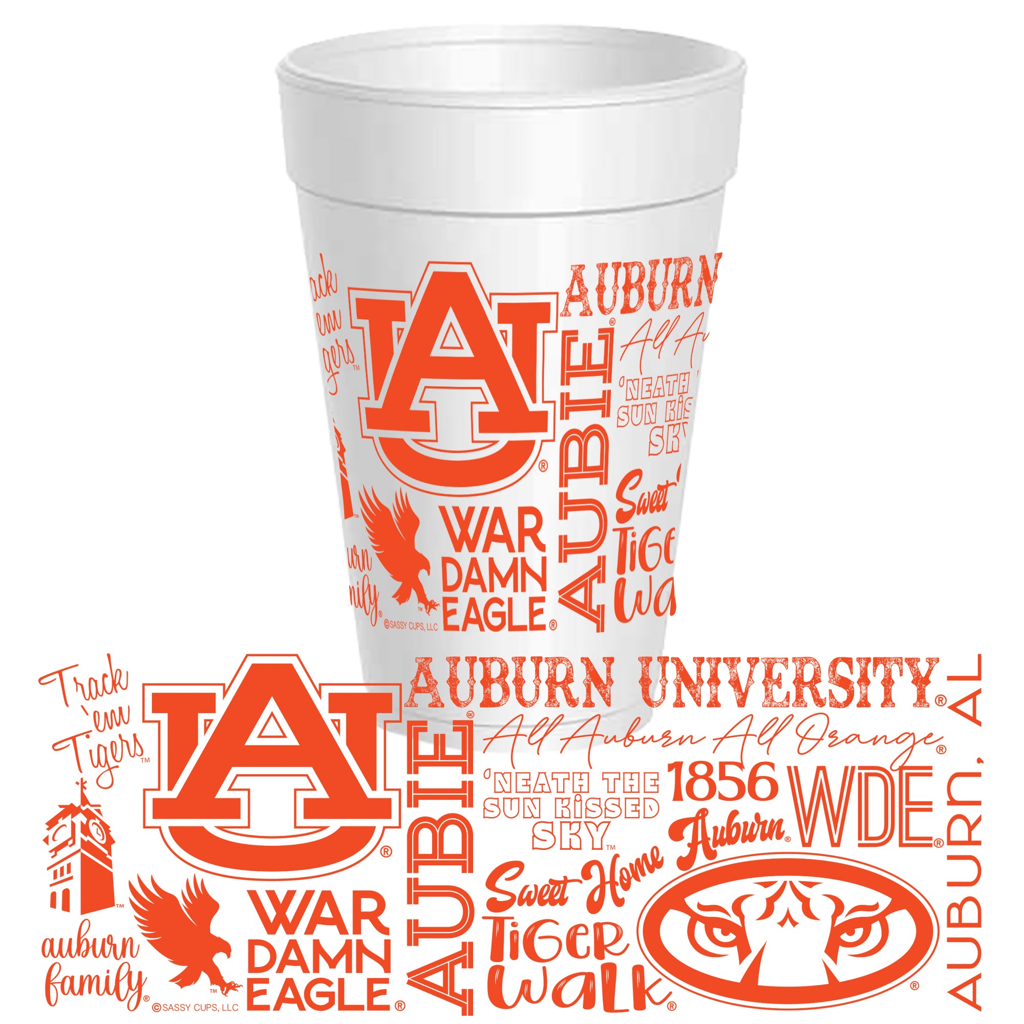 Auburn - Traditions Font Wrap - 25 pack – Sassy Cups LLC