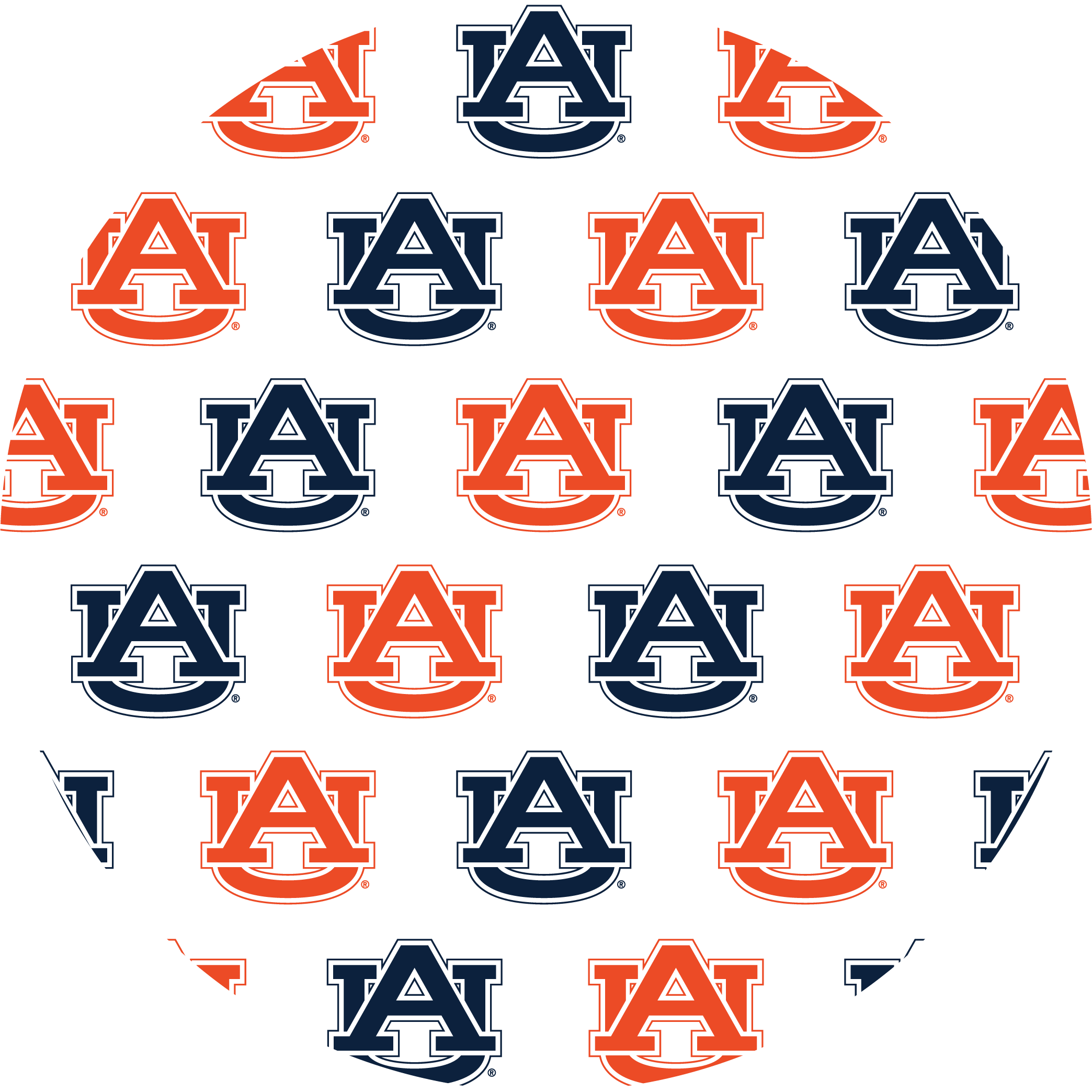 Auburn - Repeating Logo - Full Color 7 inch App/Dessert Plates – Sassy ...