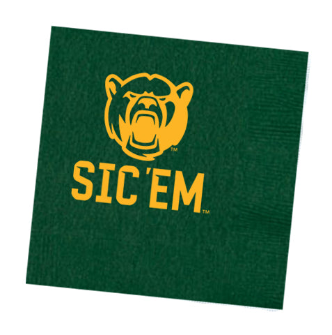 Baylor Sic Em - Green Napkins – Sassy Cups LLC