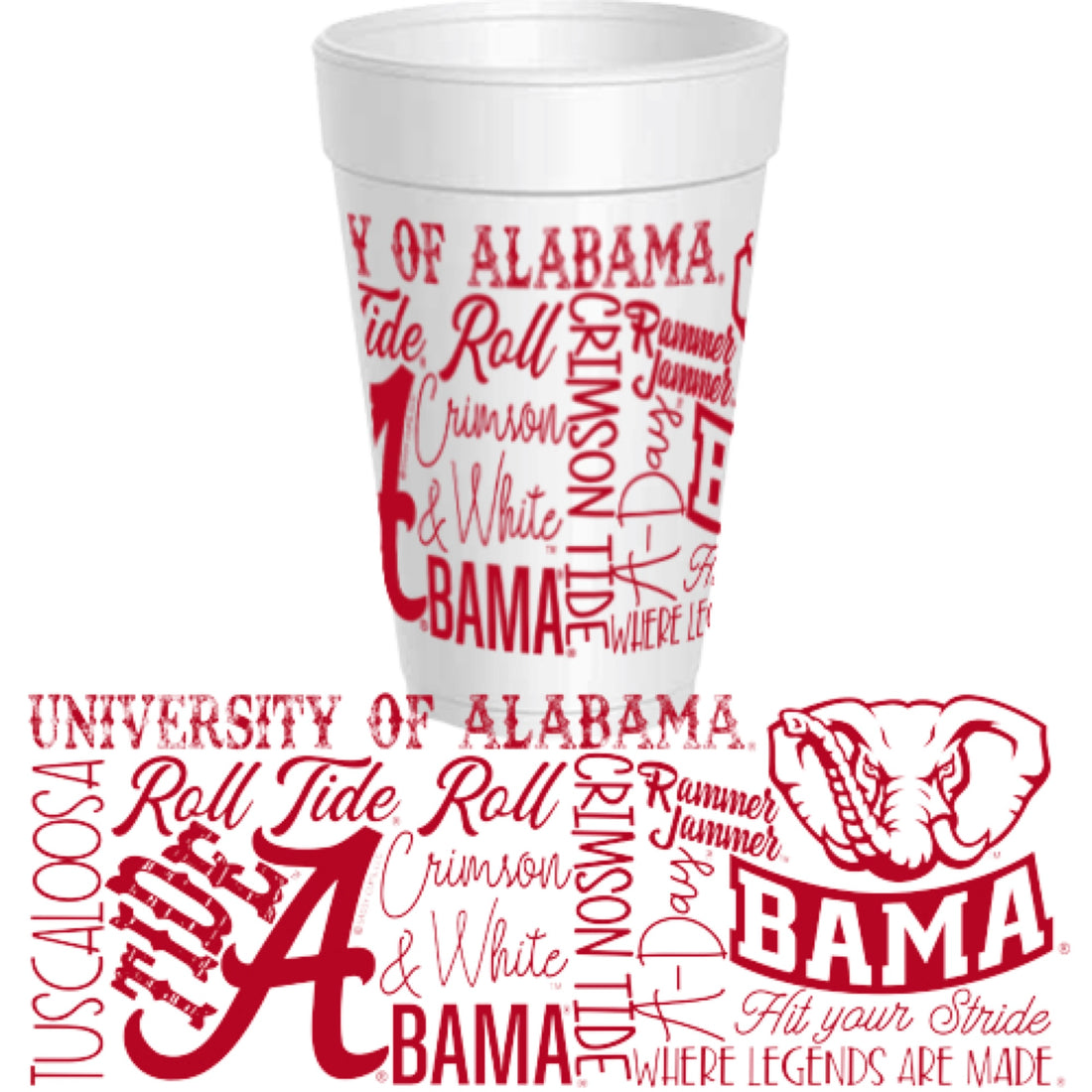 Alabama - Traditions Wrap - 25 pack – Sassy Cups LLC